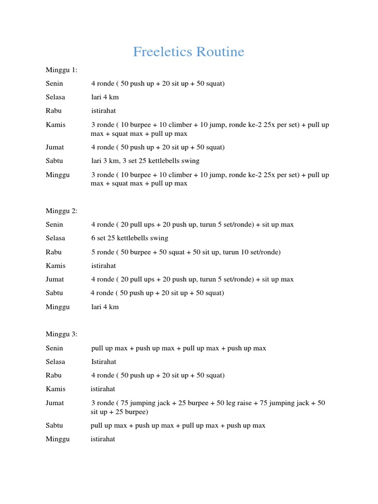 Freeletics Routine | PDF