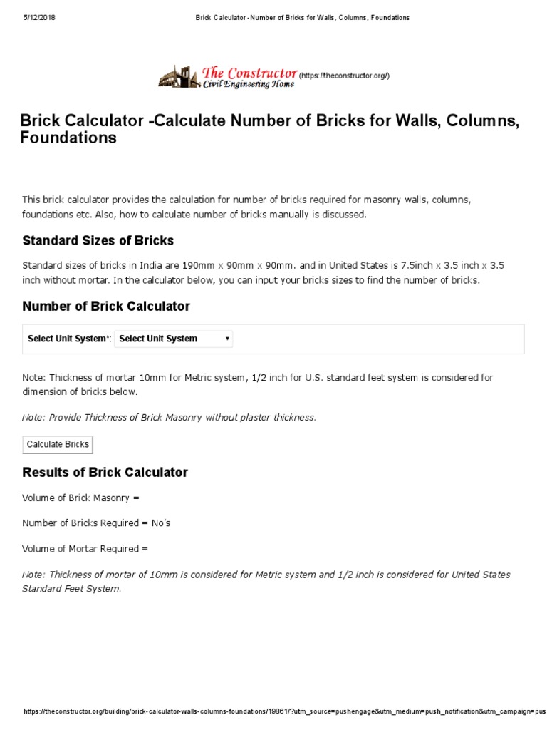 Brick Quantity Calculation Guide | PDF | Brick | Masonry