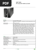 APC SRT 3000XLI Product Datasheet | PDF | Mains Electricity | Quantity