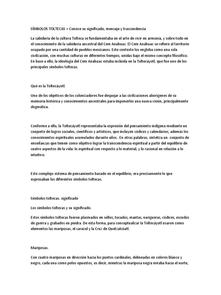 Símbolos Toltecas | PDF | Los símbolos | Conocimiento