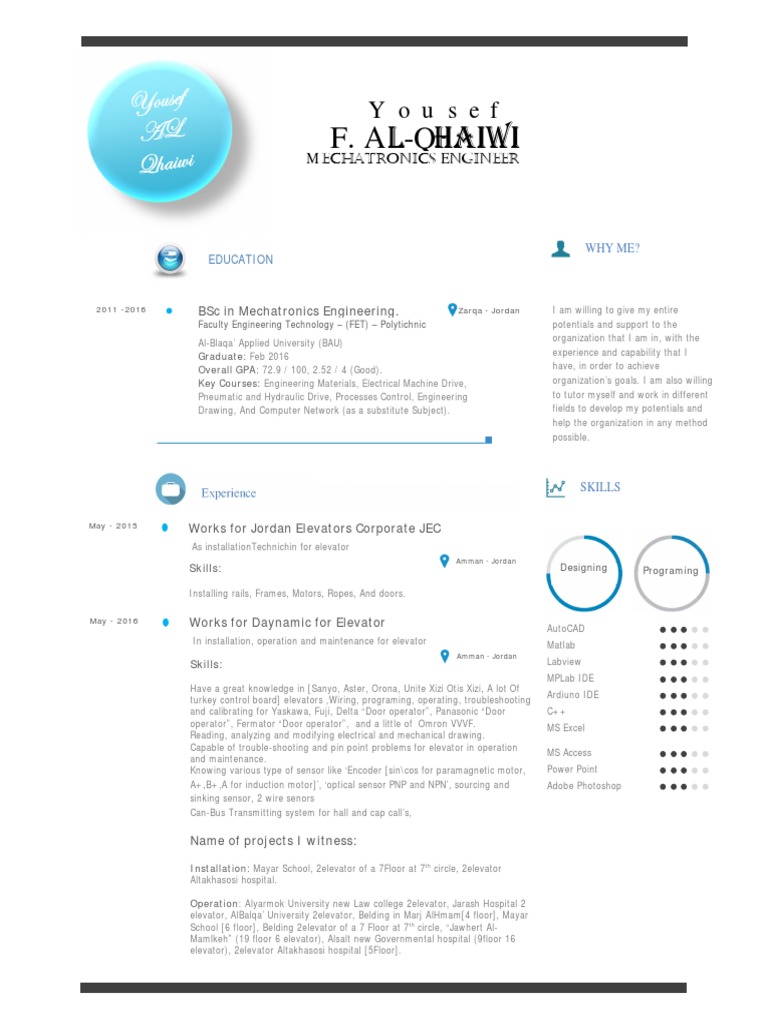 Mechatronics CV | PDF | Elevator | Engineering