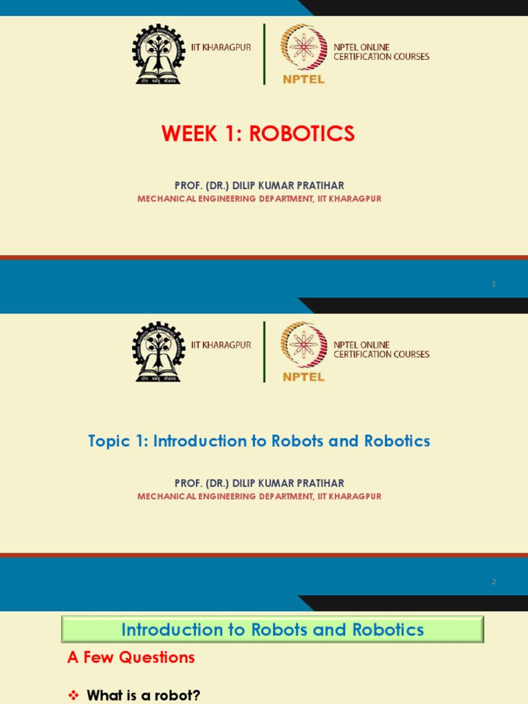 Week 1 | PDF | Robotics | Engineering