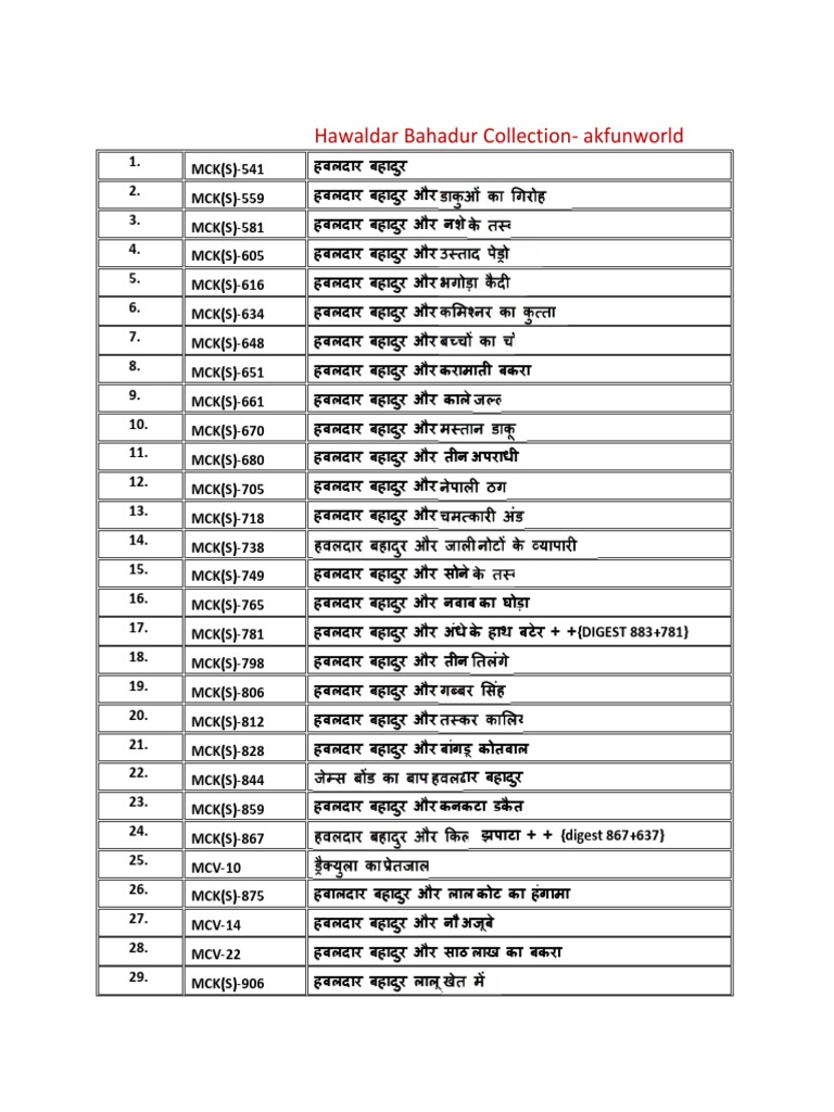 Hawaldar Bahadur Collection | PDF