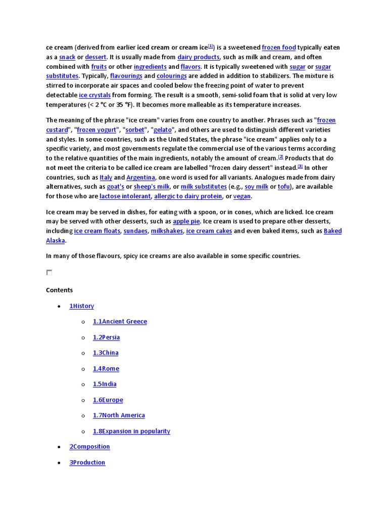 Ice Cream | PDF | Ice Cream | Desserts