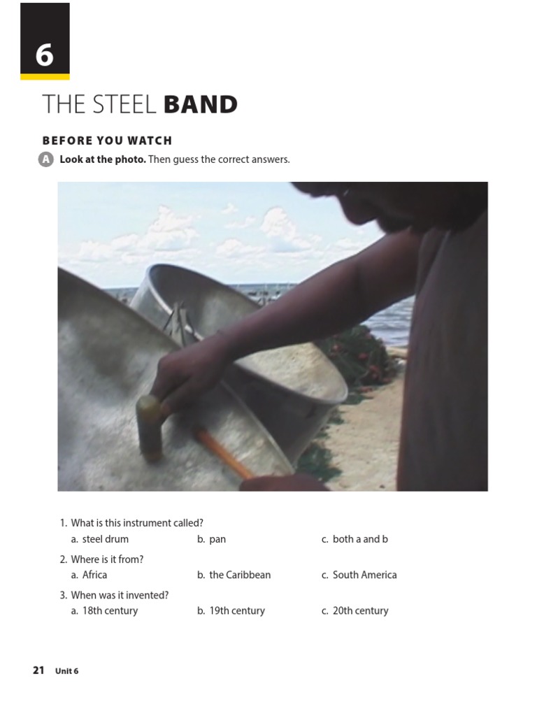 The Steel Band Video Worksheet | PDF | Entertainment | Performing Arts