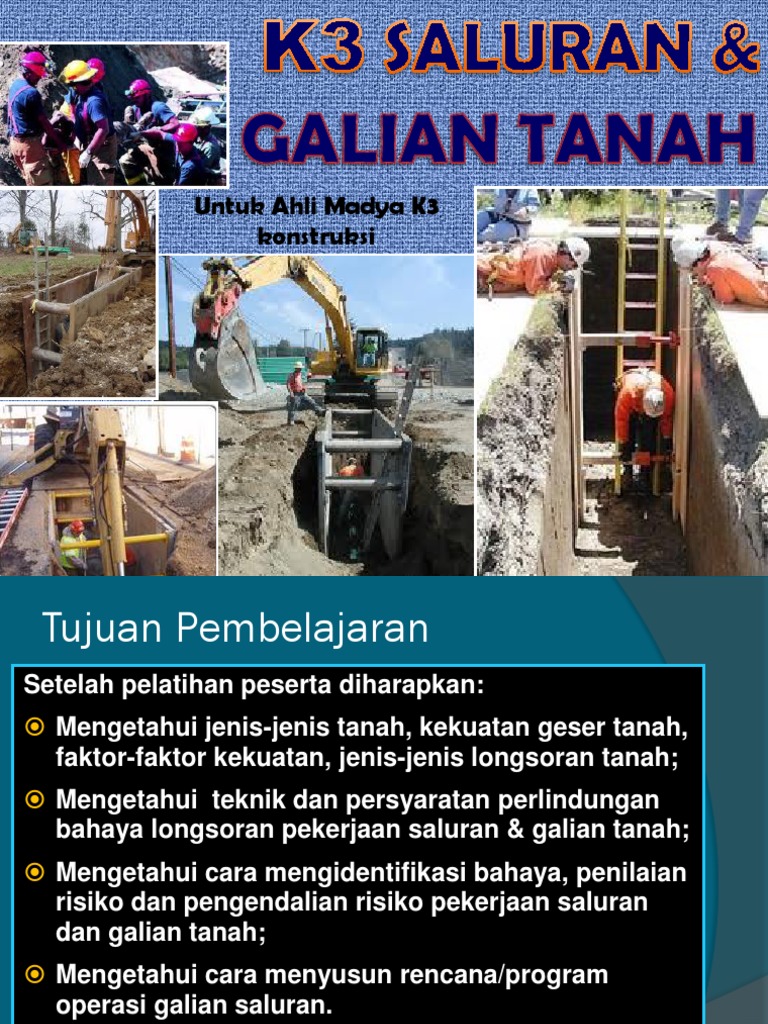 gj3 - K3 Saluran Dan Galian Tanah (Untuk Ahli Madya K3 Konstruksi) PDF ...