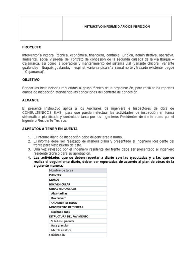 Instructivo Info Diario de Inspecciòn | PDF | Business