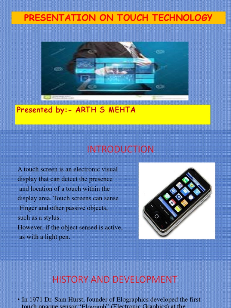 Touch Screen Technology (Arth) | PDF | Touchscreen | Electronics