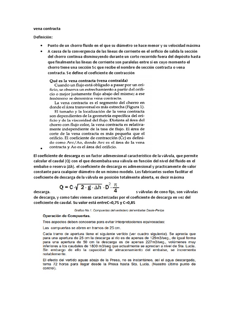 Vena Contracta | PDF | Descarga (hidrología) | Física