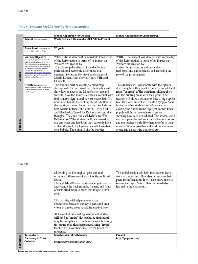 Tpack App Review Template 1 1 1 | PDF | Mobile App | Teachers