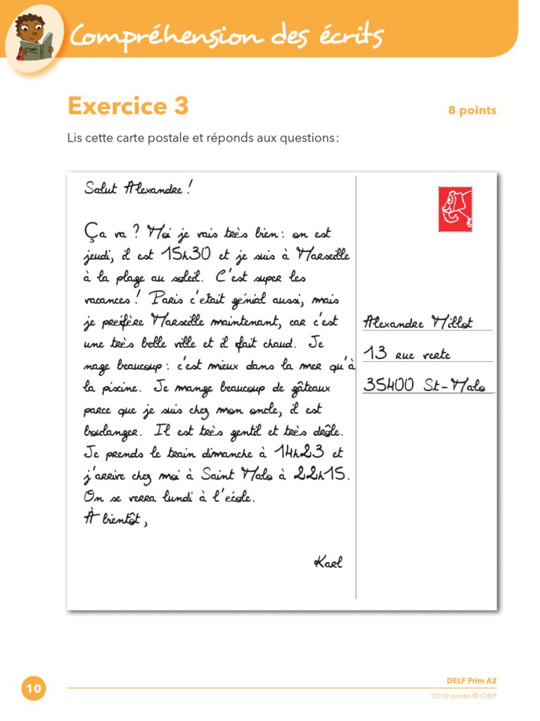 A2 Comprehension Des Ecrits Exercice 3 PDF | PDF