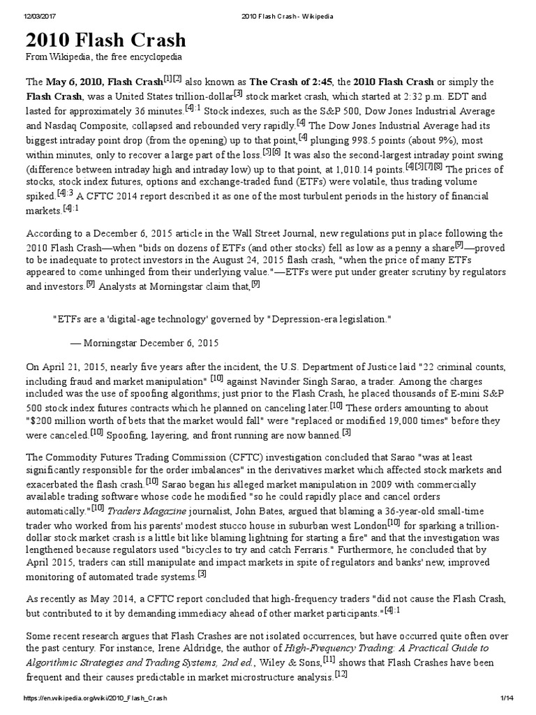 2010 Flash Crash | PDF | High Frequency Trading | Order (Exchange)