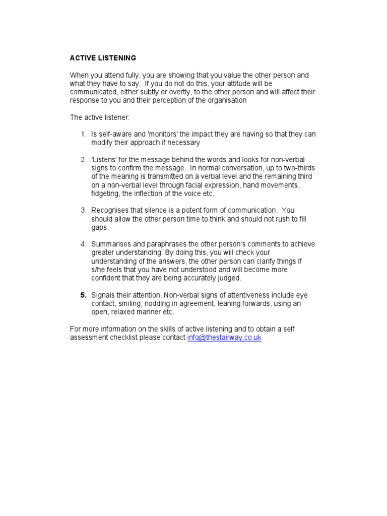 Active Listening Skills | PDF