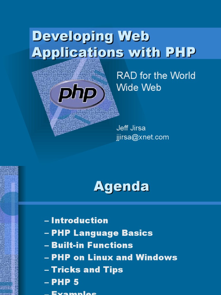 Developing Web Applications With PHP | PDF | Php | Data Type