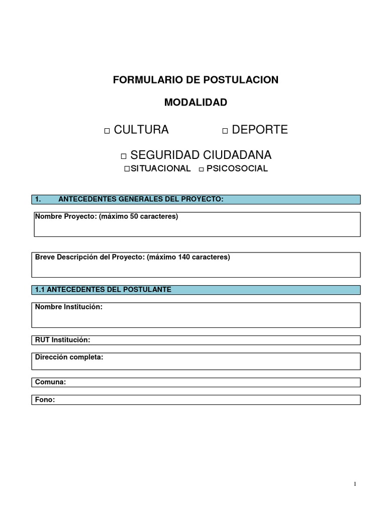 Formulario de Postulacion Proyectos 6% FNDR | PDF | Economias | Gobierno