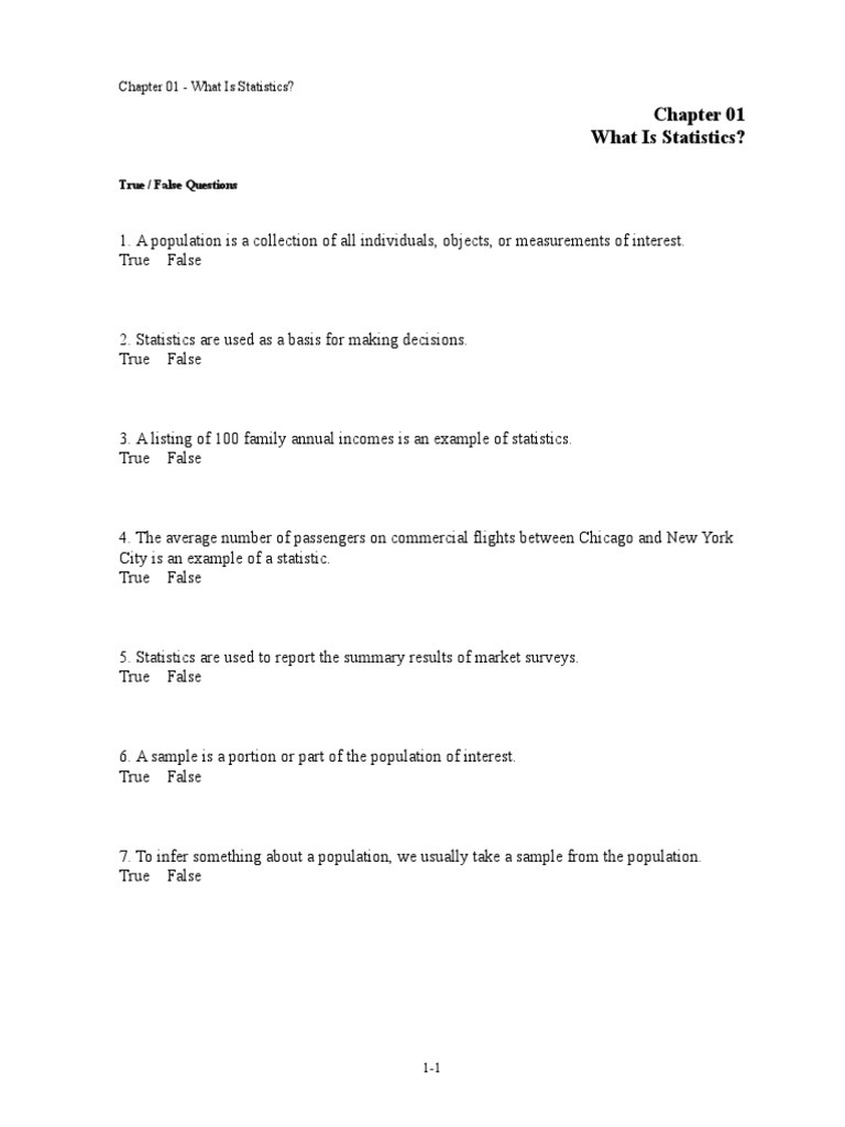 Chap 001 | PDF | Level Of Measurement | Statistics