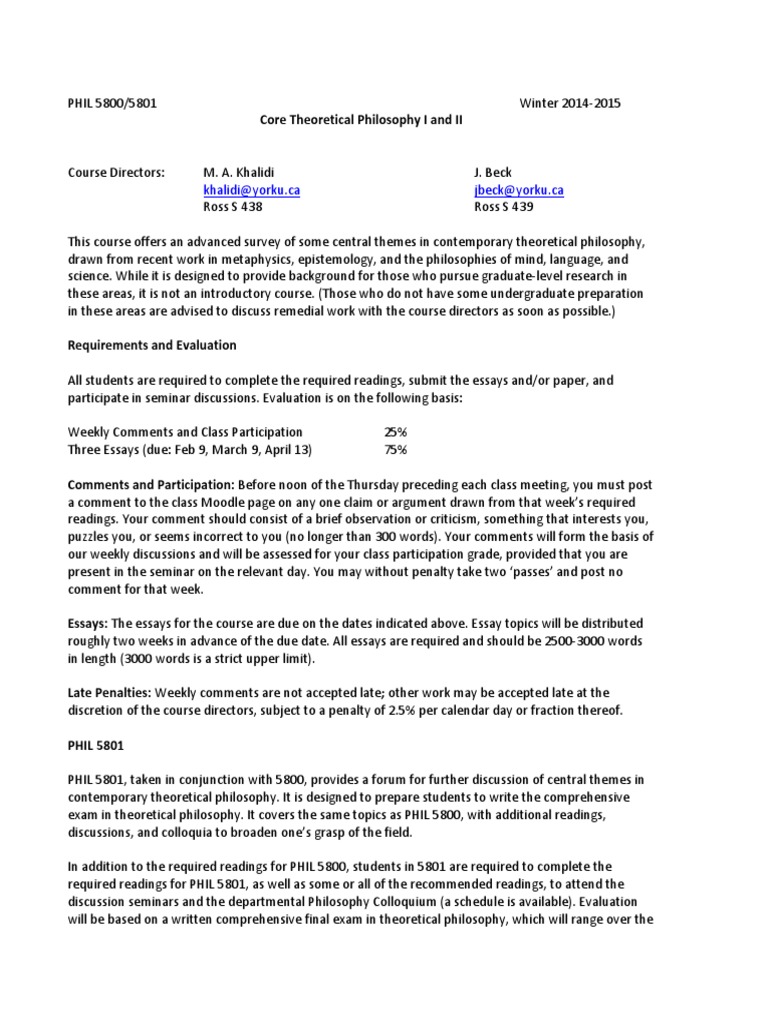 Philosophy 2016 2017EN | PDF | Causality | Objectivity (Philosophy)