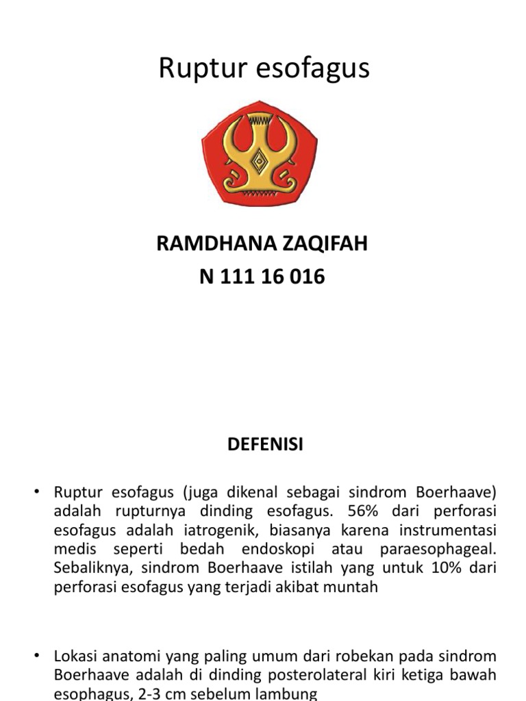 Ruptur Esofagus | PDF | Sains & Matematika