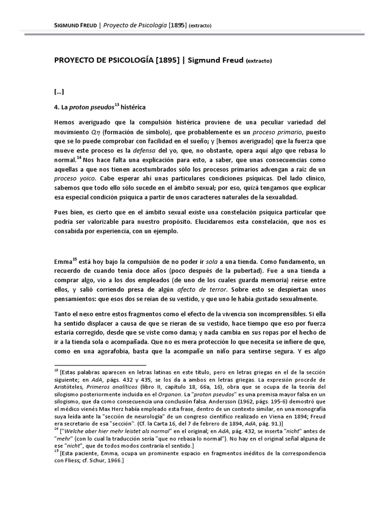 Proyecto de Psicología de Freud (1895) | PDF | Sigmund Freud | Sicología
