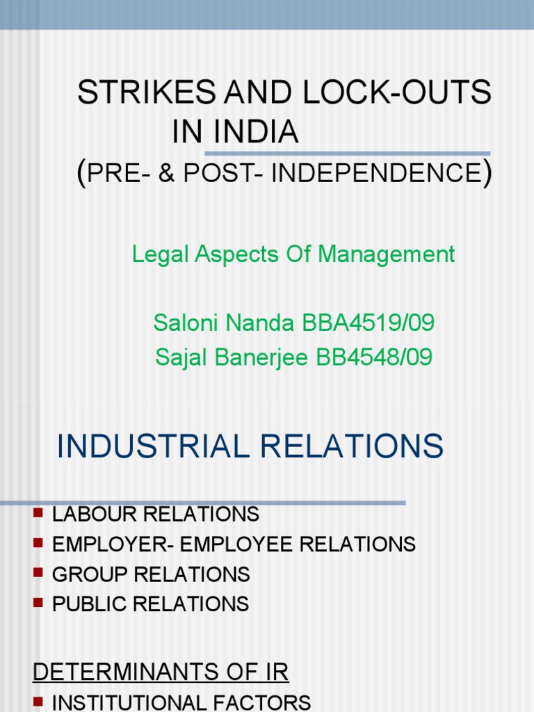 Strikes and Lockouts in INDIA 1 | PDF | Strike Action | Labor Disputes