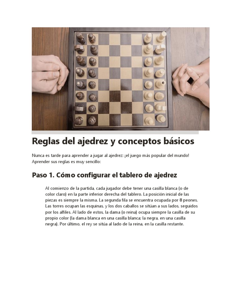 Reglas Del Ajedrez y Conceptos Básicos | PDF | Ajedrez | Juegos de mesa ...