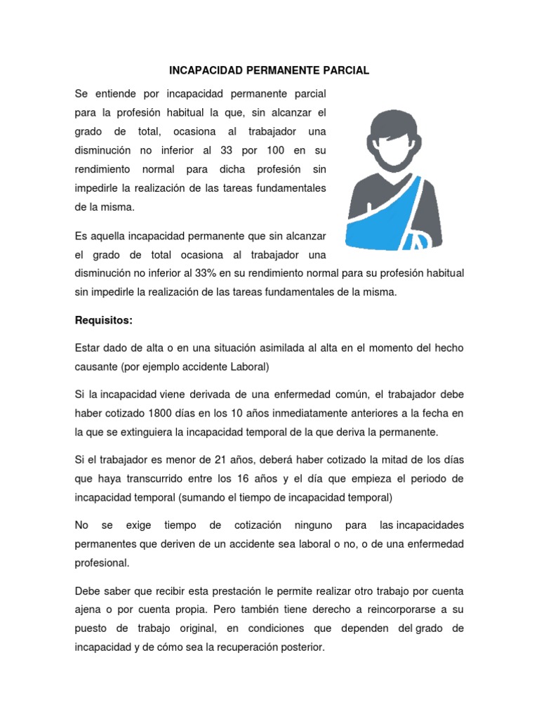 Incapacidad Permanente Parcial Pdf Clínica Cáncer