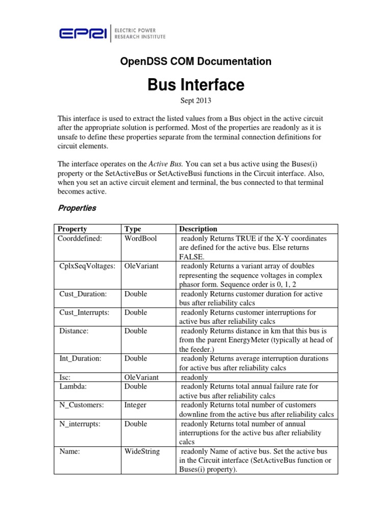 OpenDSS Bus Interface PDF | PDF | Matrix (Mathematics) | Electrical Impedance