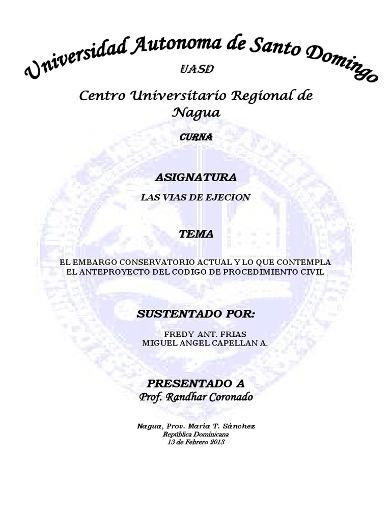 El Embargo Conservatorio | Procedimiento Civil | Ley procesal