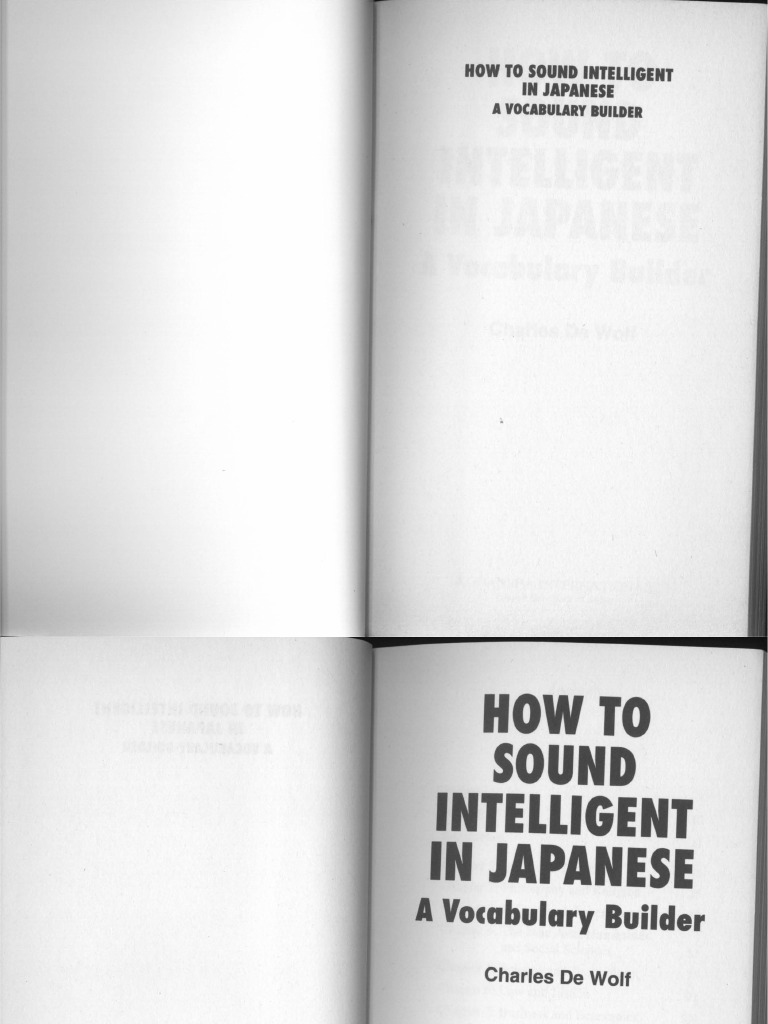 How To Sound Intelligent in Japanese - Charles de Wolf | PDF