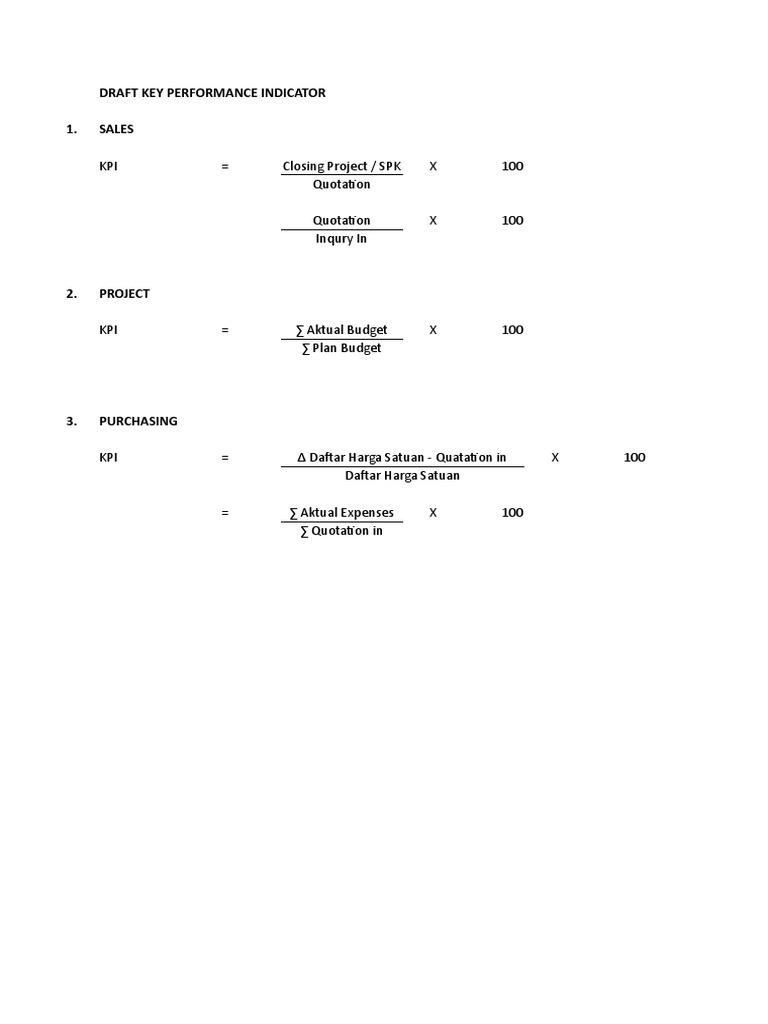 KPI Closing Project / SPK X 100 Quotation Quotation X 100 Inqury in | PDF