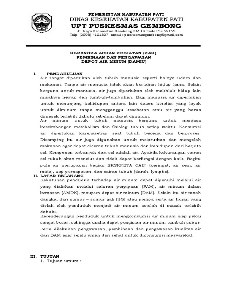 Kak Pembinaan Dan Pengawasan Damiu | PDF