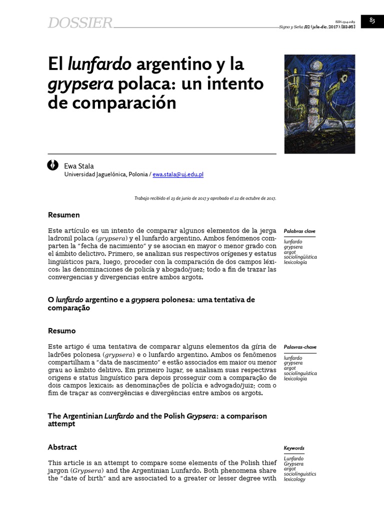 El Lunfardo Argentino | PDF | Lengua española | Musica Tango