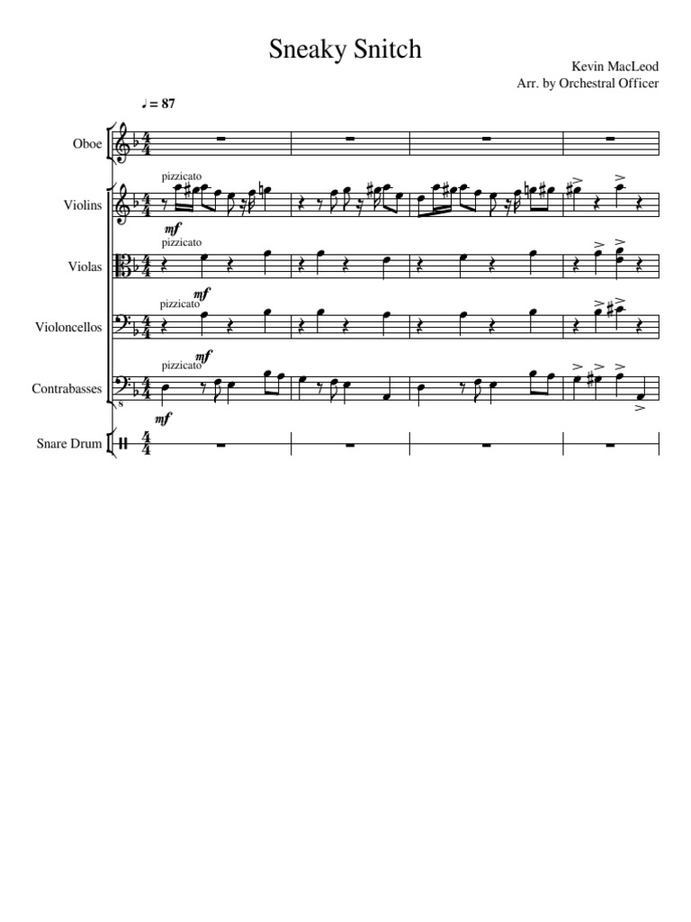 Sneaky Snitch | PDF | Instrumentos de tono continuo | Instrumentos ...