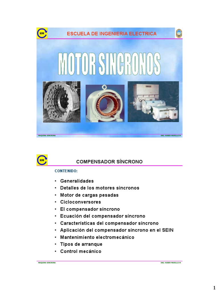 A01 Carateristicas de Los Motores Sincronos | PDF | Motor eléctrico | Energia electrica