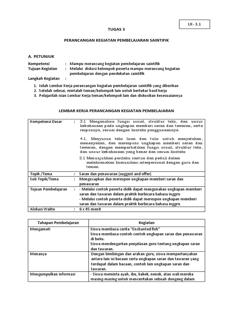 Perancangan Kegiatan Pembelajaran Saintifik | PDF | Seni & Disiplin Bahasa | Sains & Matematika