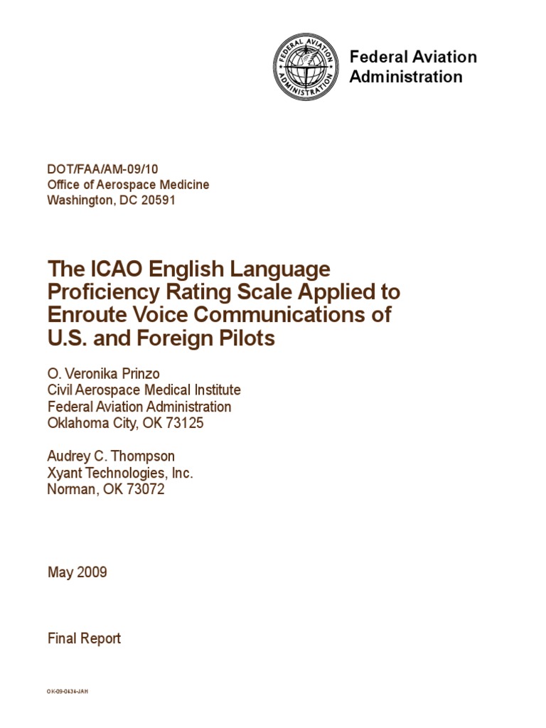 ICAO Language Proficiency FAA PDF | PDF | Air Traffic Control | Federal ...