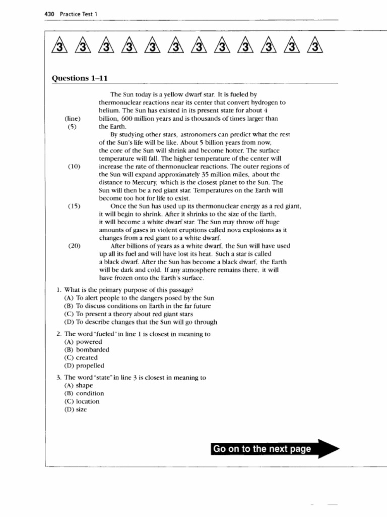 Reading - Toefl | PDF | Stars | Sun