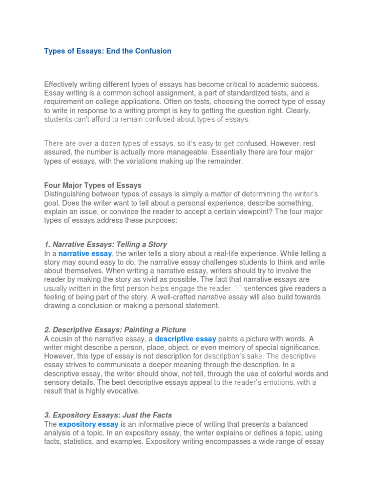 Types of Essays | PDF | Essays | Argument