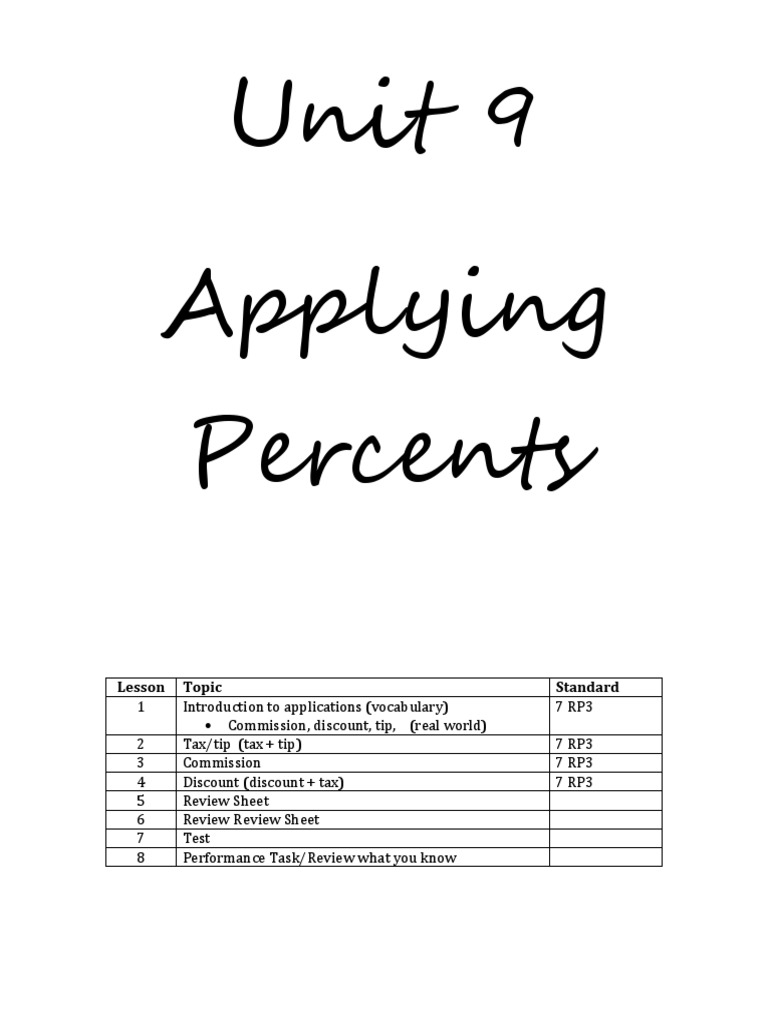 Application of Percent | PDF | Gratuity | Discounts And Allowances