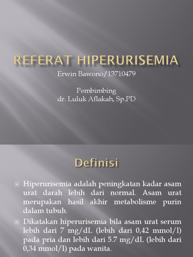 Referat Hiperurisemia | PDF