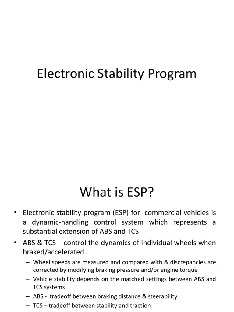 Electronic Stability Control | PDF | Anti Lock Braking System | Motor ...