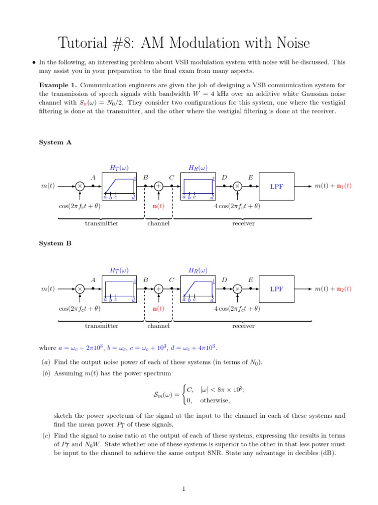 AM Modulation With Noise | PDF | Signal To Noise Ratio | Bandwidth (Signal Processing)