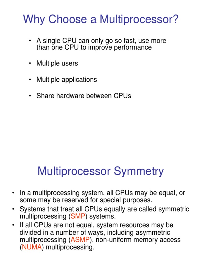 Why Choose A Multiprocessor? | PDF | Parallel Computing | Central ...