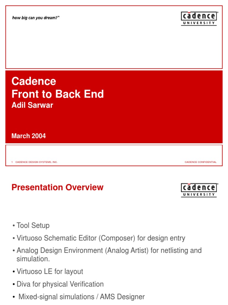 Cadence | PDF | Electrical Engineering | Digital Electronics