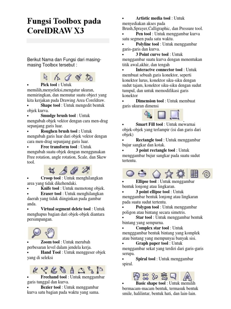 Fungsi Toolbox Pada CorelDRAW X3 | PDF Fungsi Toolbox Pada CorelDRAW X3 | PDF
