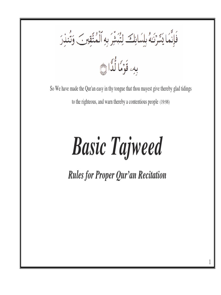Basic Tajweed | PDF | Quran | Islam