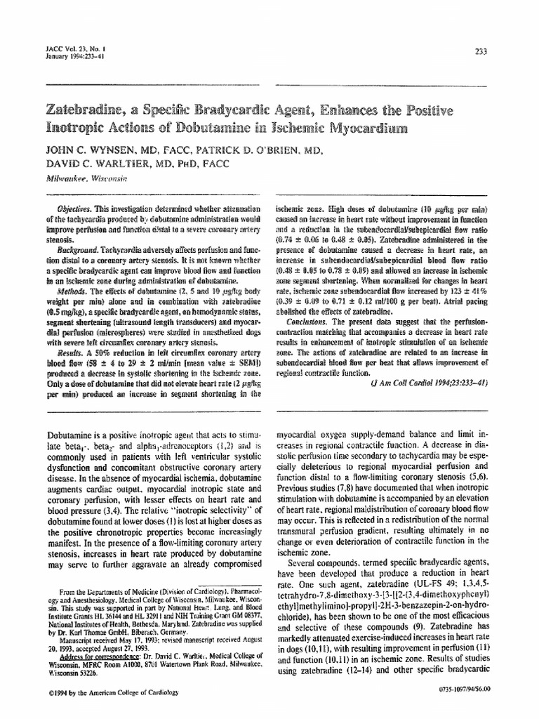 Zatebradine - A Specific Bradicardic Agent, Enhances The Positive ...