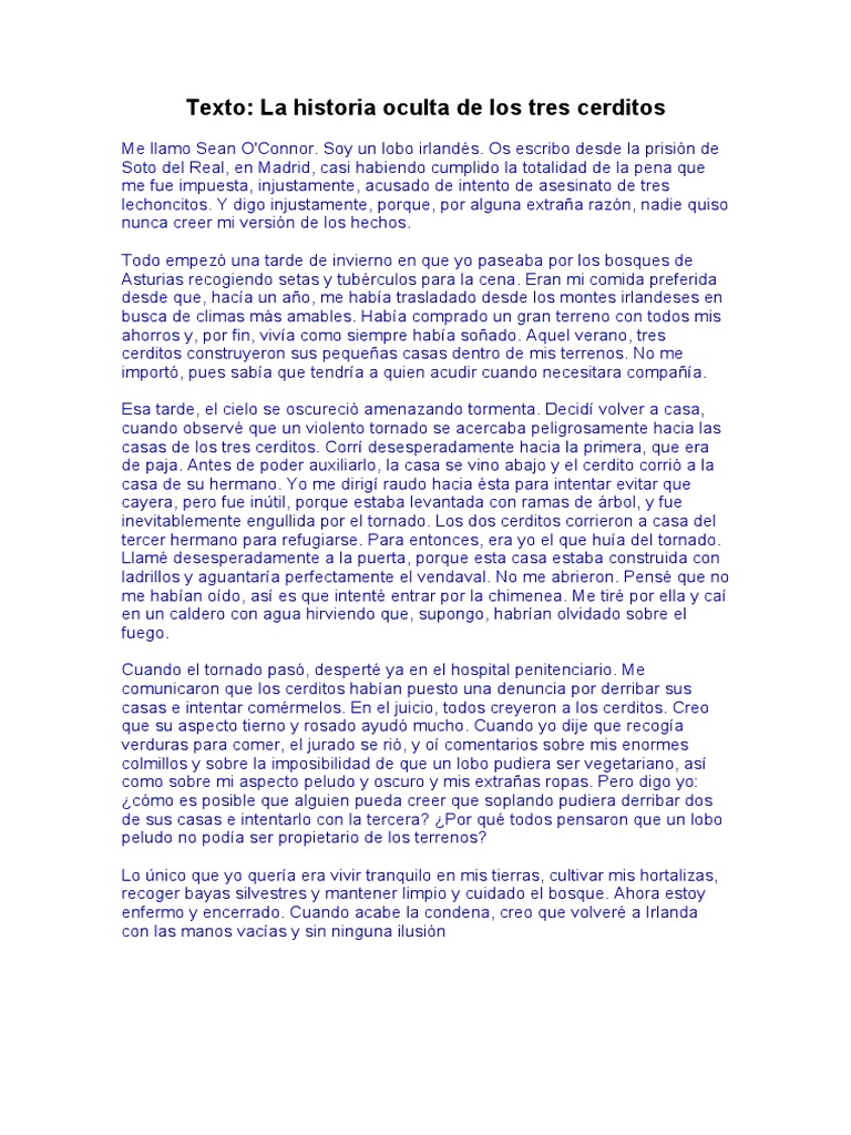 La Historia Oculta de Los 3 Cerditos | PDF | Ocio