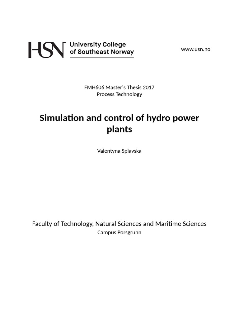 Hydropower Plant Simulation Model | PDF | Dam | Hydroelectricity