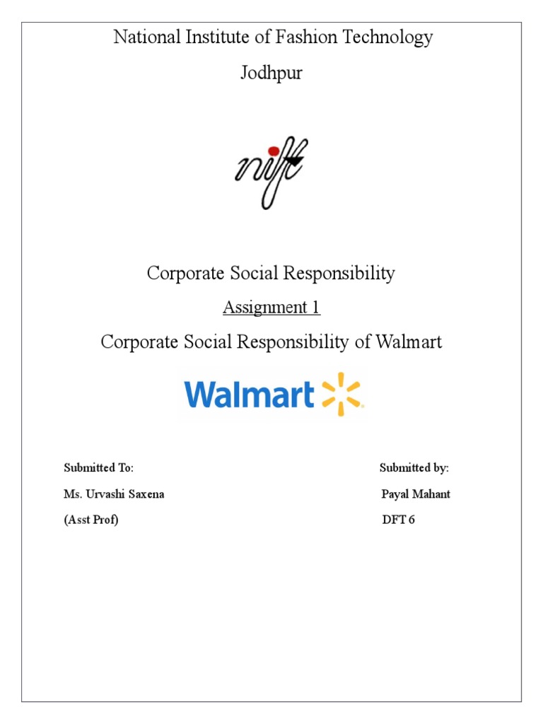 Corporate Social Responsibility of Walmart | PDF | Walmart | Corporate ...